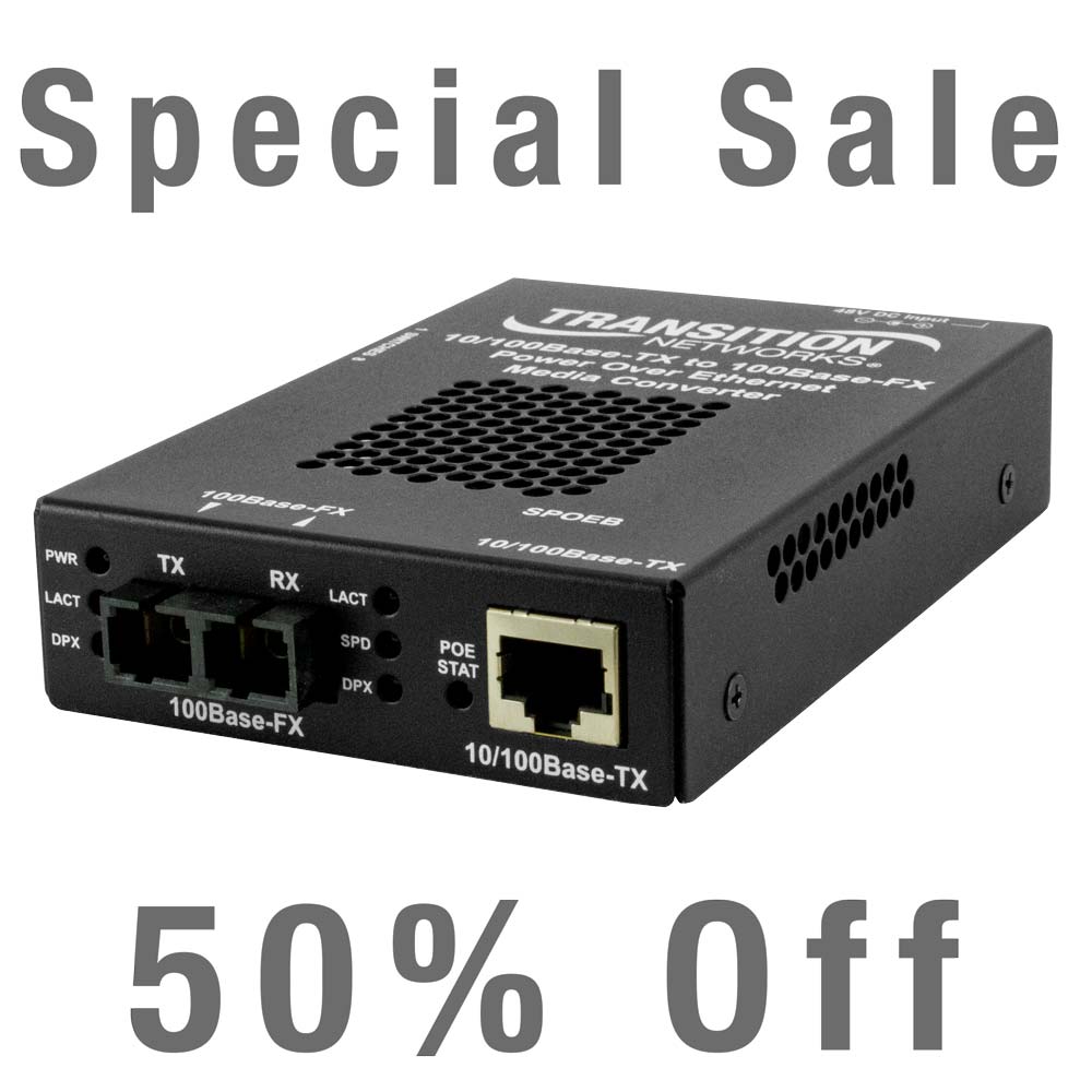 Transition Networks SPOEB1013-105 Fast Ethernet Media Converter - Sol ...
